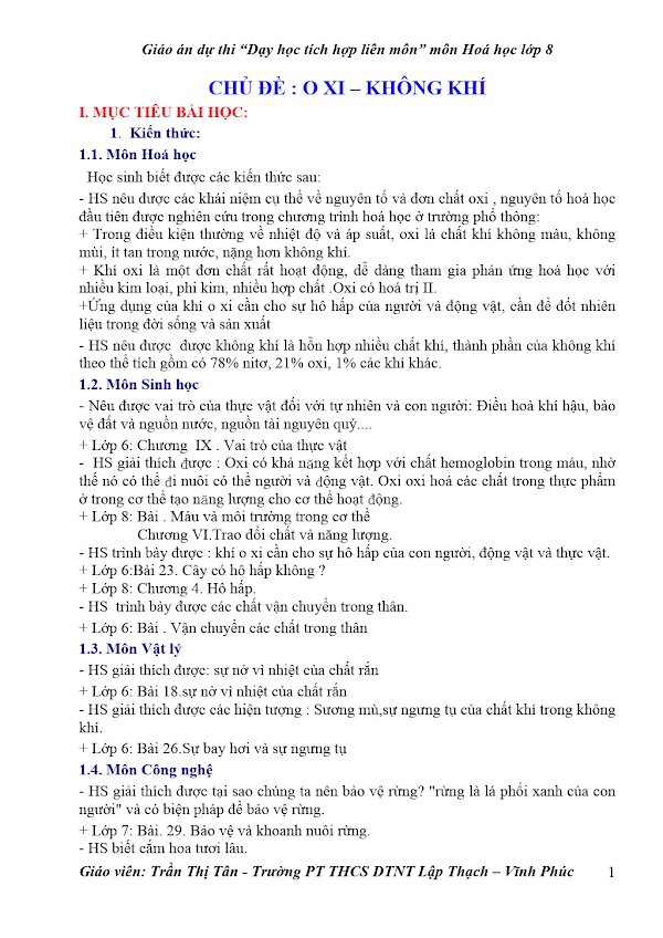 Giáo án hóa học 8 Bài 28. Không khí - Sự cháy